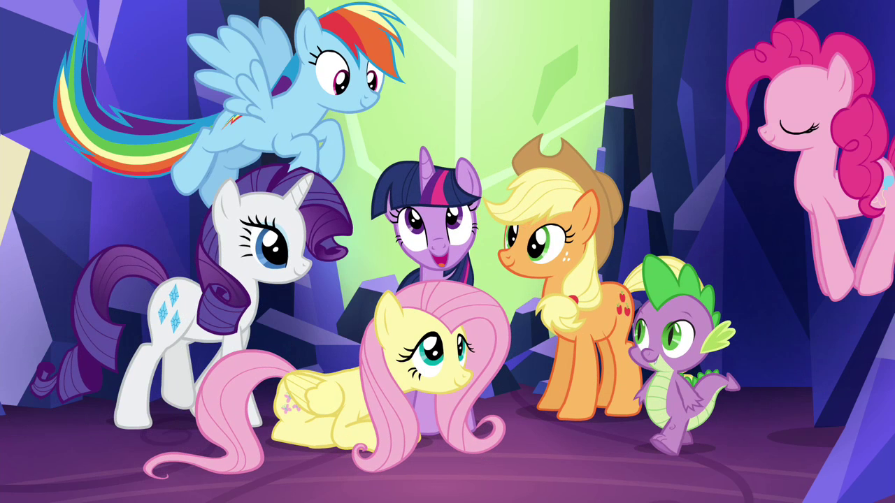 Image - Mane 6 and Spike gather for final shot S4E26.png - My Little ... Image - Mane 6 and Spike gather for final shot S4E26.png - My Little ...