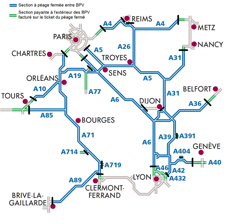 Grand système fermé de péage
