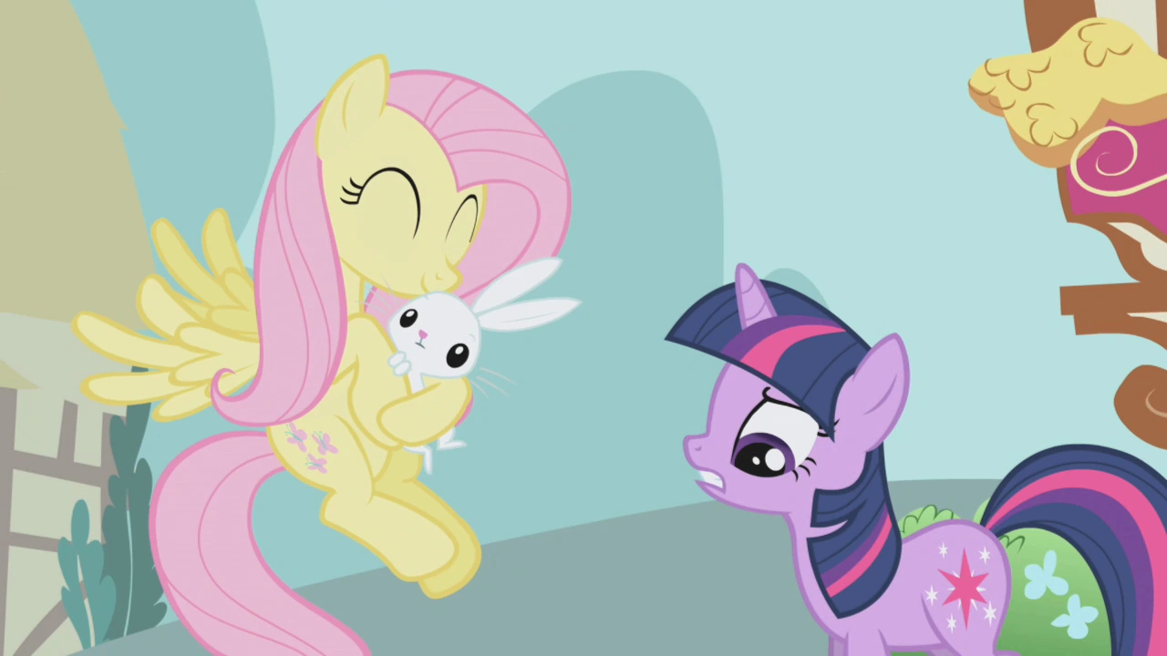 Image - Fluttershy and angel S1E03.png - My Little Pony Friendship is ...
