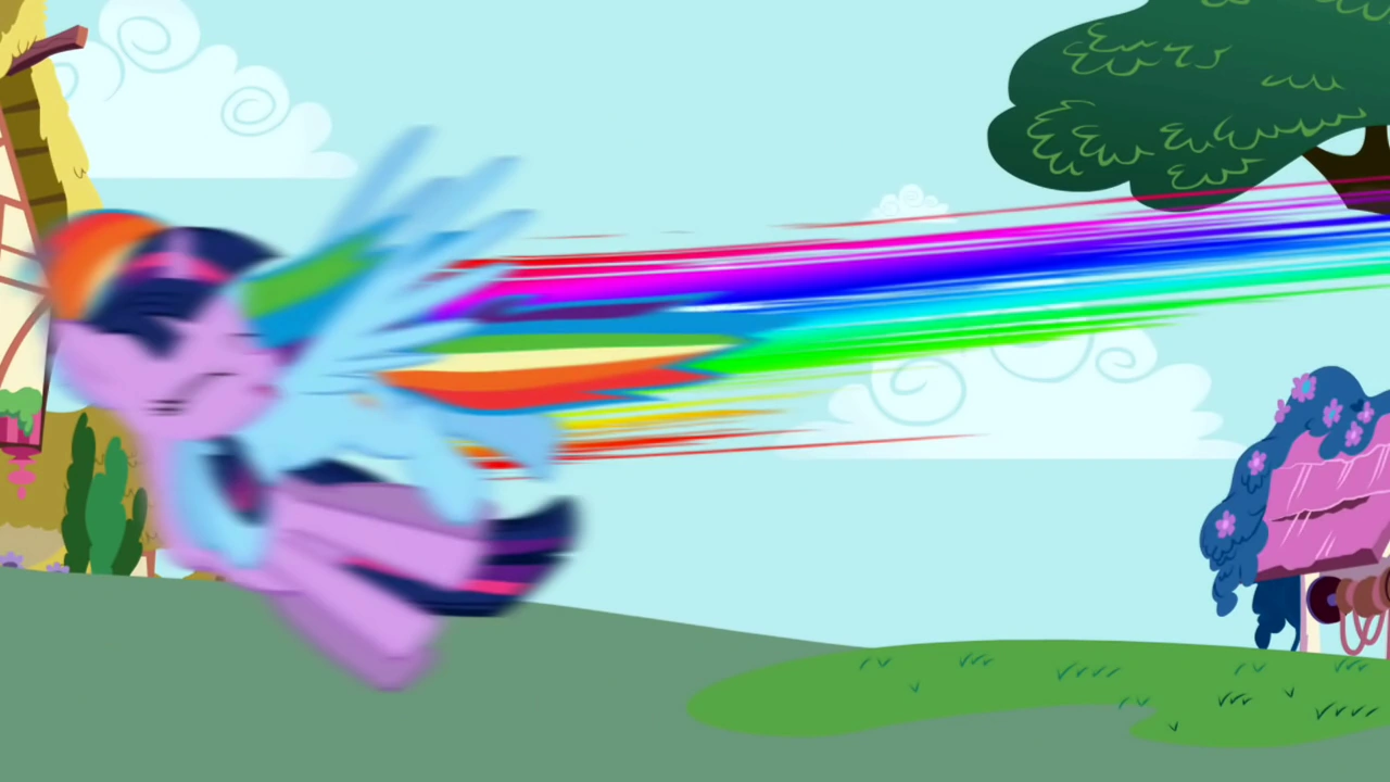 Image - Rainbow Dash crashes into Twilight S1E01.png - My Little Pony ...