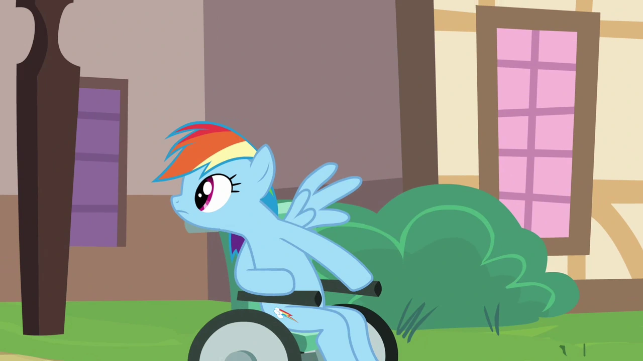 Image - Rainbow Dash Wheelchair Outside S2E16.png - My Little Pony ...