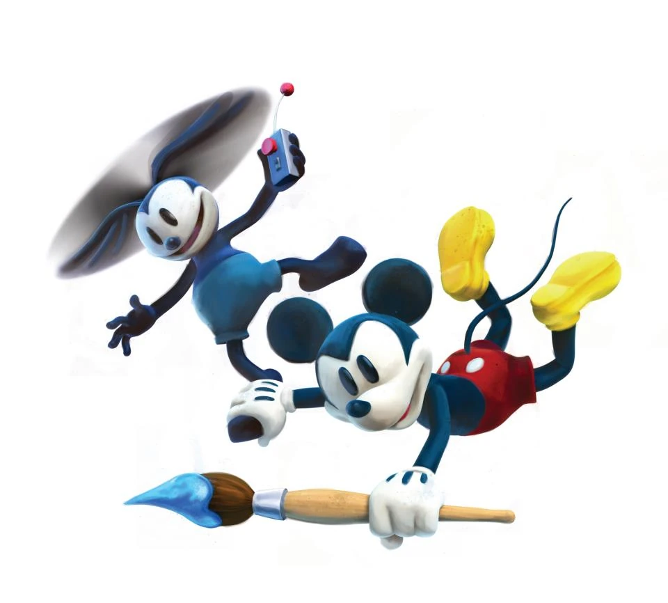 Image - Mickey and Oswald flying. Epic Mickey 2 art.jpg - DisneyWiki