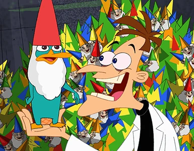 Image - Doof And Lawn Gnomes Perry.jpg - Phineas and Ferb Wiki - Your ...