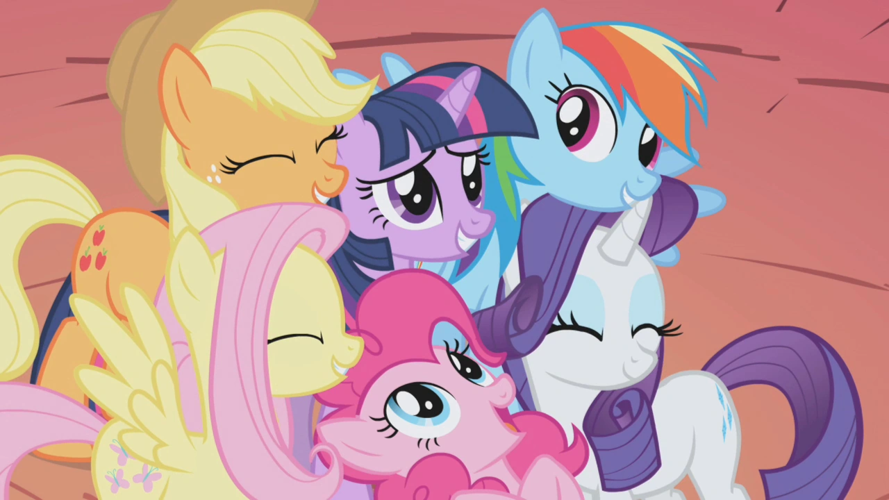 Image - Mane 6 group hug S1E03.png - My Little Pony Friendship is Magic ...