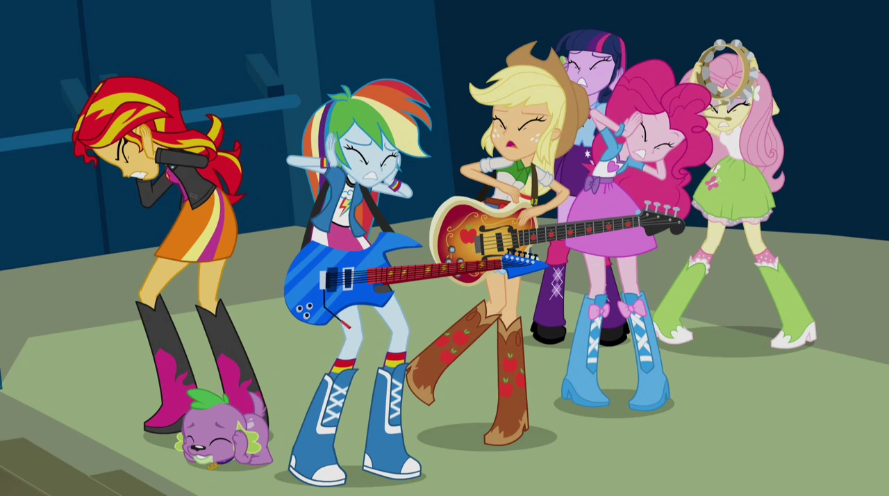 Image - The Rainbooms covering their ears EG2.png - My Little Pony ...