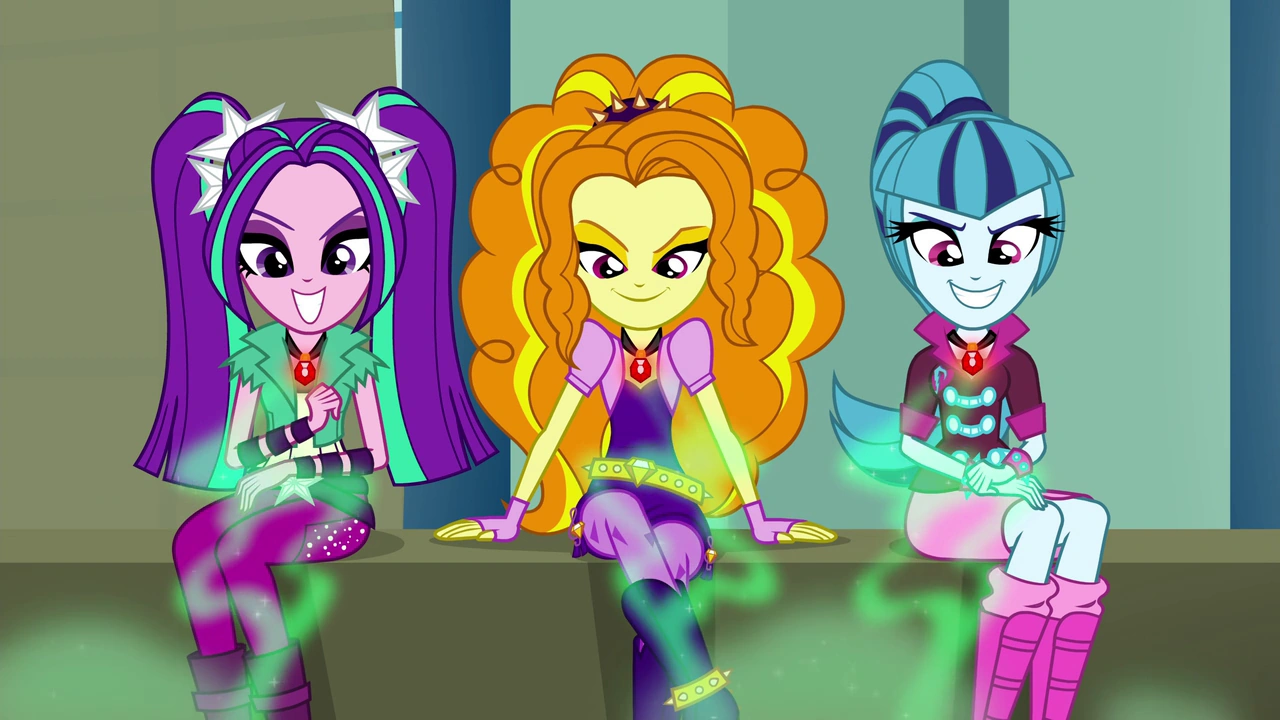 Image - Dazzlings Smiling at the Negativity EG2.png - My Little Pony ...